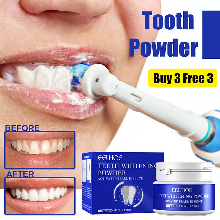 This white pearl tooth powder can easily whiten your teeth, deeply cle ...